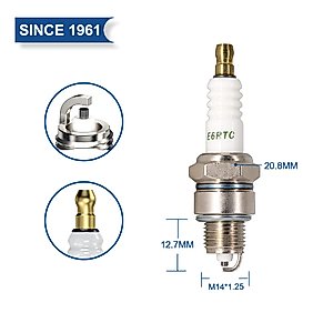 TORCH E6RTC Spark Plug Replace for NGK BPR6HS Spark Plug, for BOSCH WR7BC Spark Plug, for CHAMPION RL82YC Spark Plug, for DENSO IWF20 W20FPR-U Spark Plug, for TORO 418 119-1961 spark plug, OEM, ea