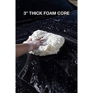 Adam's Professional 10" Car Wash Pad - Made of Professional Grade Plush Synthetic Wool - Safely Wash Your Vehicle Without Introducing New Scratches or Swirls - Swirl Free Washing Guaranteed (3 Pack)