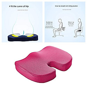 U-K Ergonomic Seat Cushion for Office Chair, Memory Foam Coccyx Cushion Sciatica Pillows for Tailbone Pain Butt, 18x14x3 Inch Practical and Deft