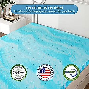 Full Mattress Topper, 3 inch Cooling Gel Memory Foam Mattress Topper, CertiPUR-US Certified