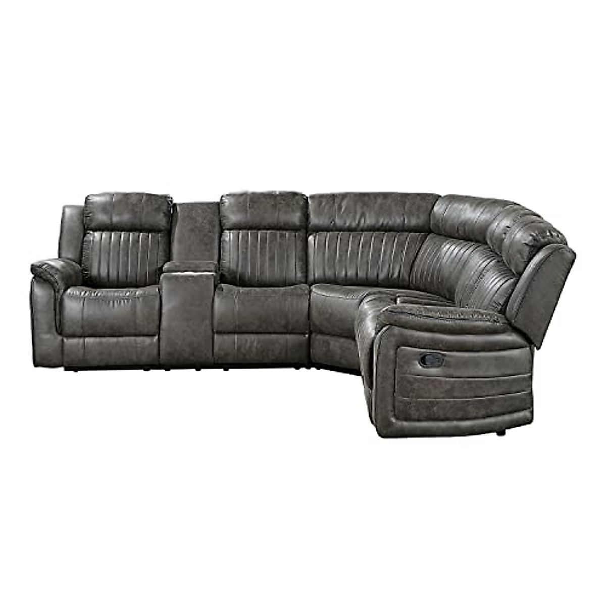 Lexicon Perm 3-Piece Reclining Sectional Sofa, Brownish Gray