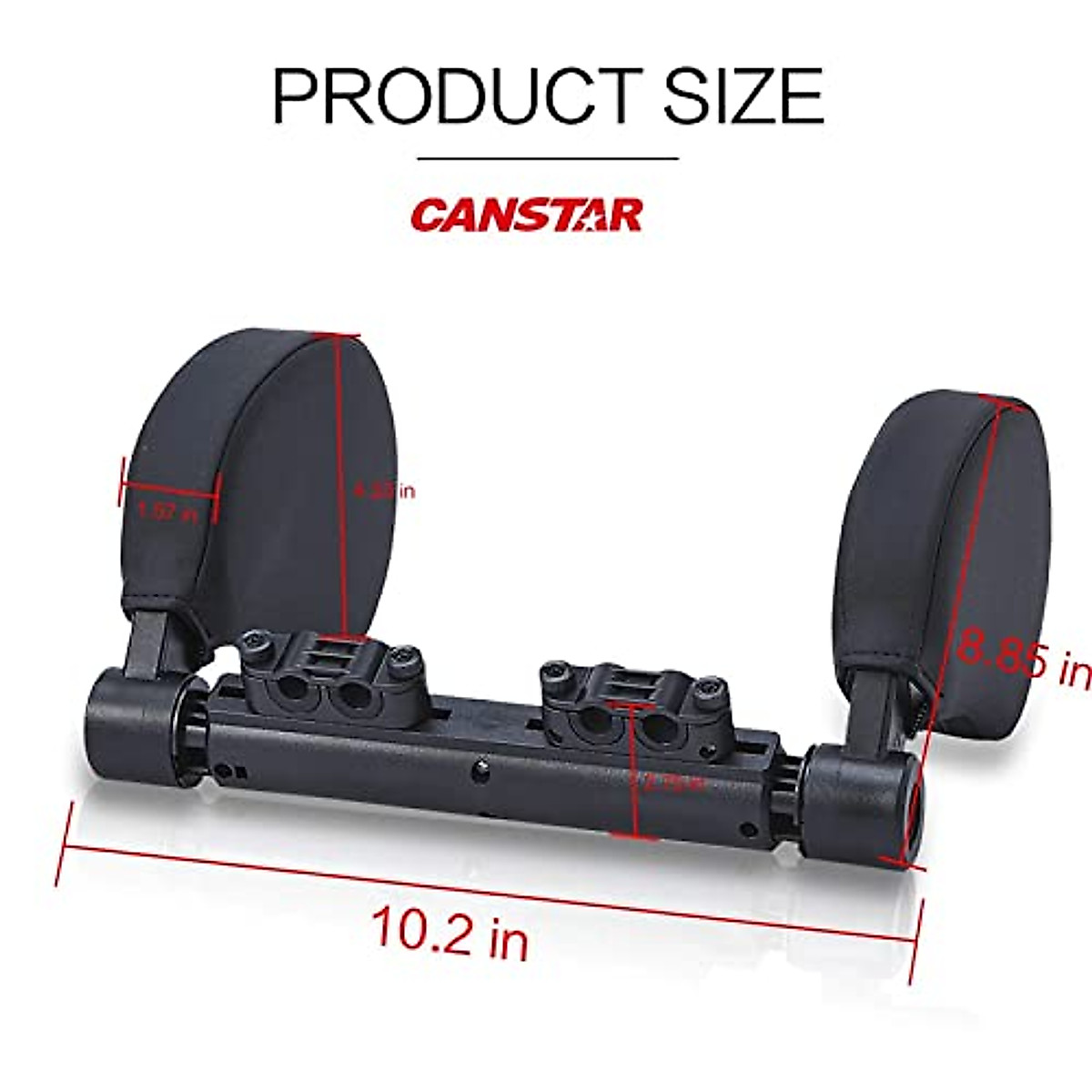 CANSTAR Car Headrest Pillow for Kids Adjustable Car Seat Neck Support for Travel Car Sleeping Pillow for Kids and Adult(Black)