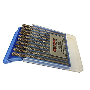 BEILI TOOLS HSS M35 Cobalt Twist Drill Bits, Pack of 10 (6.5mm, 1/4")