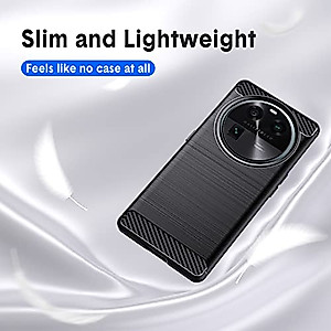 Natbok Designed for Oppo Find X6 Pro Case, Flexible TPU [Brushed Texture] [Anti-Slip] Shockproof Military Protection Bumper Phone Case,Slim Case Cover for Oppo Find X6 Pro,Black