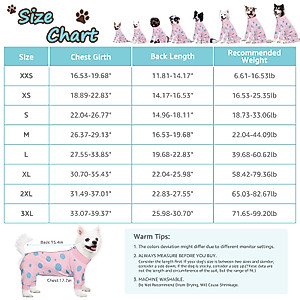 Comwish Dog Surgery Suit Long Sleeve, Dog Recovery Suit Female Male with Zipper Closure Post Spay, Neuter, Dog Onesie Shedding Suit Full Coverage Bodysuit (Pink, XS)