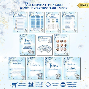 187 pc Premium Elephant Baby Shower Decorations for Boy - Balloon Garland Arch, Balloons Boxes, Baby Boy Banner, It's a Boy Backdrop, Mommy to Be Sash, Tablecloth, Elephant Cutouts and more