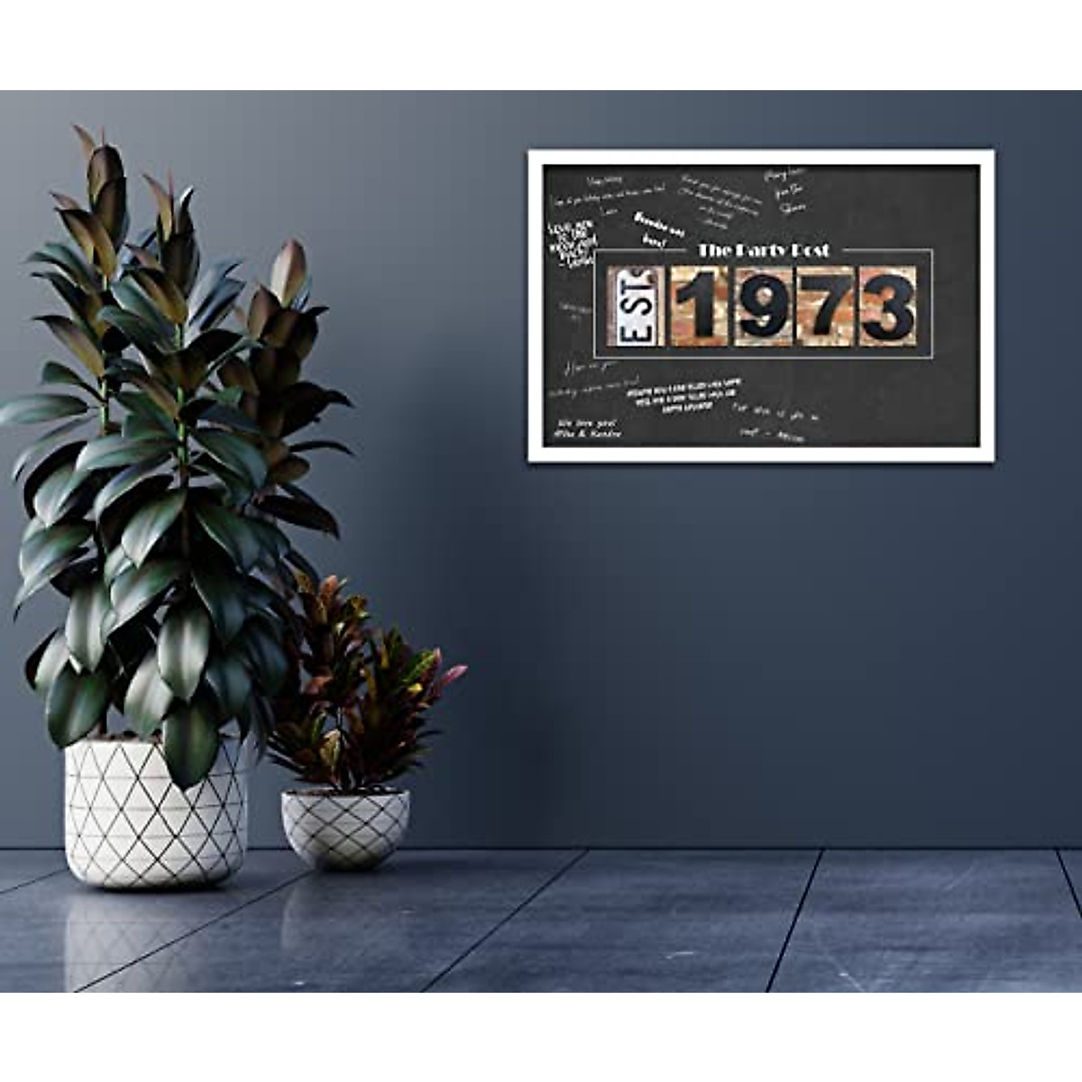 50th Birthday Party Decorations - Chalkboard Guest Book Alternative Poster. 11x17 Party Sign for Him or Her Turning 50 Years Old. Signing Board for Women or Men. Rustic Wall Art Banner for Wishes