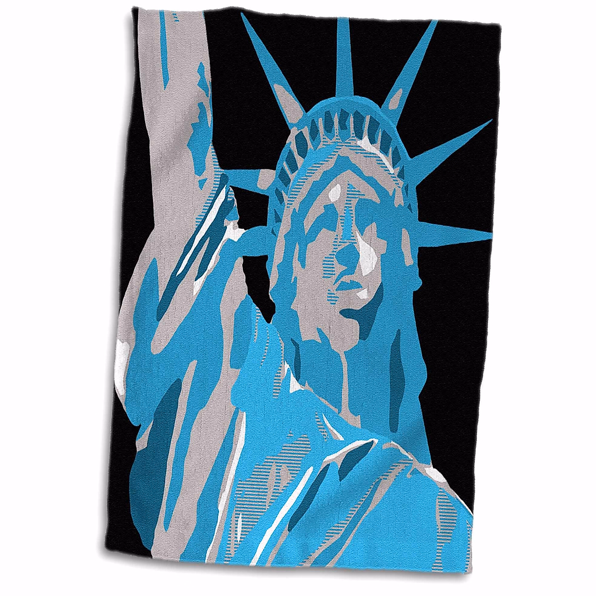 3D Rose Andy Warhol Inspired Statue of Liberty Hand Towel, 15" x 22"