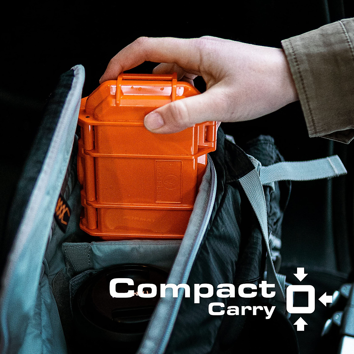 Seahorse 52 Waterproof Dry Box Hard Protective Micro Case - Mil Spec/USA Made / IP67 Waterproof/Lockable/Airtight - for Earbuds, PLB, IEM, Small Medical Devices, Portable (Rubber Boot)