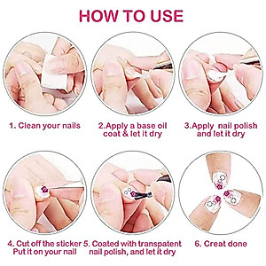 6 Sheets Cartoon Nail Art Stickers Cute Nail Decals for Women Girls Kids Self Adhesive Design Anime Nail Stickers Decals Cartoon Anime Nail Charm for Acrylic Nails Decoration DIY Manicure Tips