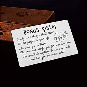 Stepsister Unbiological Sister Gifts, Birthday Card Gifts for Friends female Like Sisters, Gifts for Sister In Law, Step Sister Gifts for Christmas Mother's Day