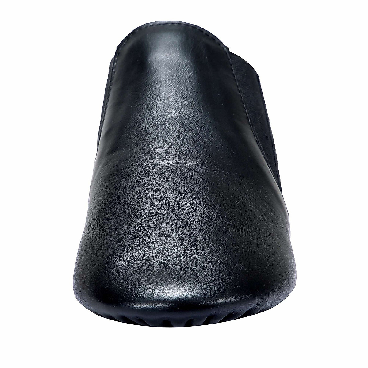 Dynadans Unisex Leather Upper Slip-on Jazz Shoe with Elastics for Women and Men's Dance Shoes Black 8.5M