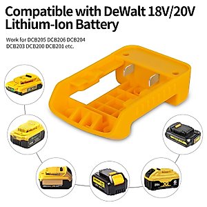 Battery Adapter Compatible with Dewalt 18V/20V Battery Adaptor with USB Charger & Type-C PD Power Source Charger for 20v 18V MAX Lithium Battery（Adapter Only）