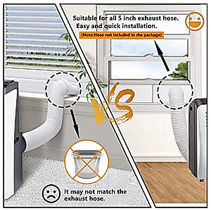 LBG Products Portable Air Conditioner Window Seal Plates Kit, Vertical AC Window Unit, Adjustable Seal AC Window Vent Kit for Exhaust Hose, Universal for Ducting with 5 inches Diameter