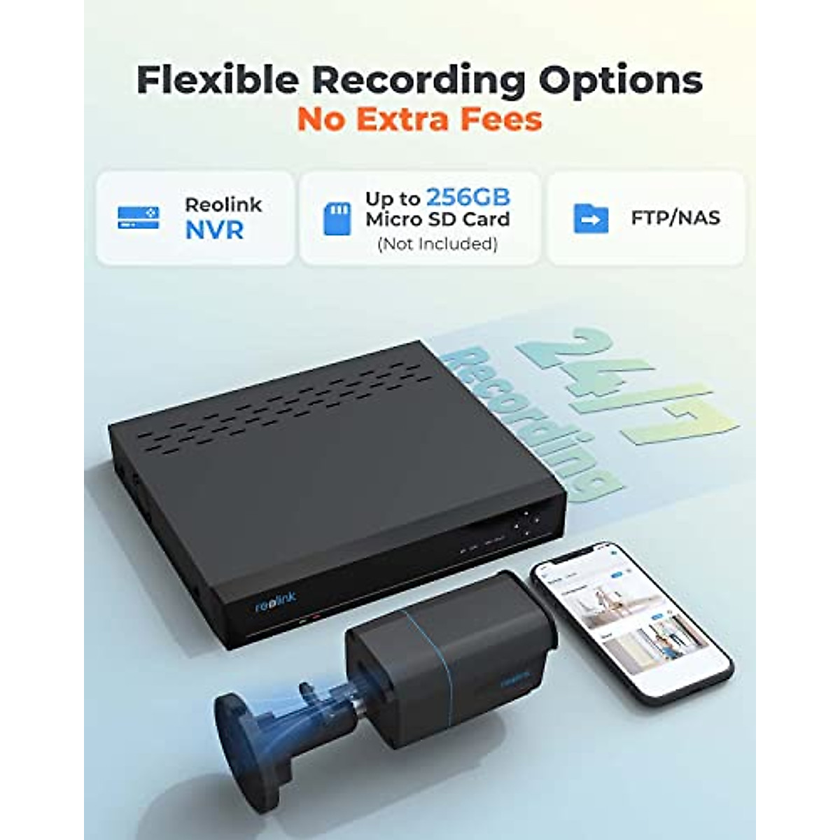 REOLINK 4K Security Camera Outdoor System, Surveillance IP PoE Camera with 25FPS Daytime, Human/Vehicle/Pet Detection, 100F IR Night Vision, Up to 256GB SD Card, RLC-810A (Black)