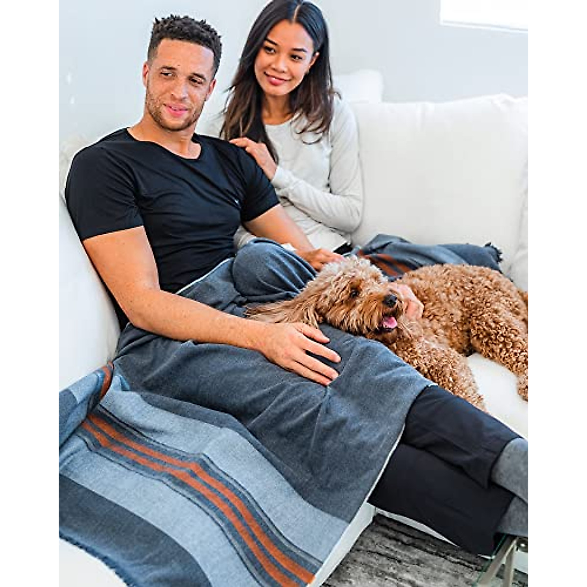 NxTSTOP Packable Airplane Travel Blanket - Soft, Machine Washable Travleisure - Compact Lightweight Cotton Throw Blanket with Attached Pouch