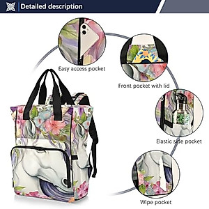 xigua Flower Unicorn Diaper Bag Backpack Multi Function Baby Changing Bags Waterproof Large Capacity Travel Back Pack for Mom Dad
