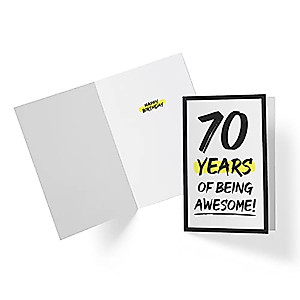 70th Birthday Card for Him Her - 70th Anniversary Card for Dad Mom - 70 Years Old Birthday Card for Brother Sister Friend - Happy 70th Birthday Card for Men Women | Karto – Being Awesome (Black)