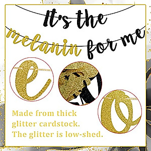 It's The Melanin For Me Banner, Black Lives Matter, Black Girl Magic Banner, Black History Month Decorations, Black & Gold Glitter