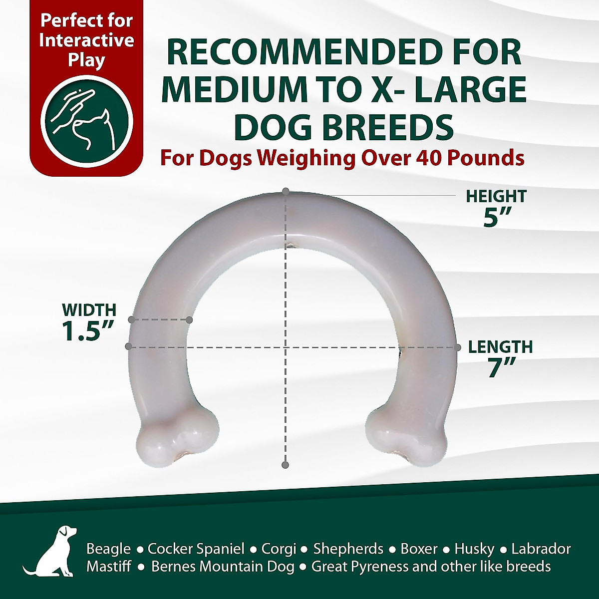 Sporn Durable Marrow Ring Dog Chew Bones for Aggressive Chewers, Jerky Flavor Dog Chew Toys for Large Chew Dogs, Gluten-Free & Non-Toxic, Medium/Large