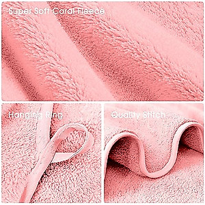 Galxury Bath Towel Set for Bathroom 8 Piece-2 Bath Towels 2 Hand Towels 4 Washcloths Microfiber Coral Velvet Towels Soft and Absorbent Towel Pink