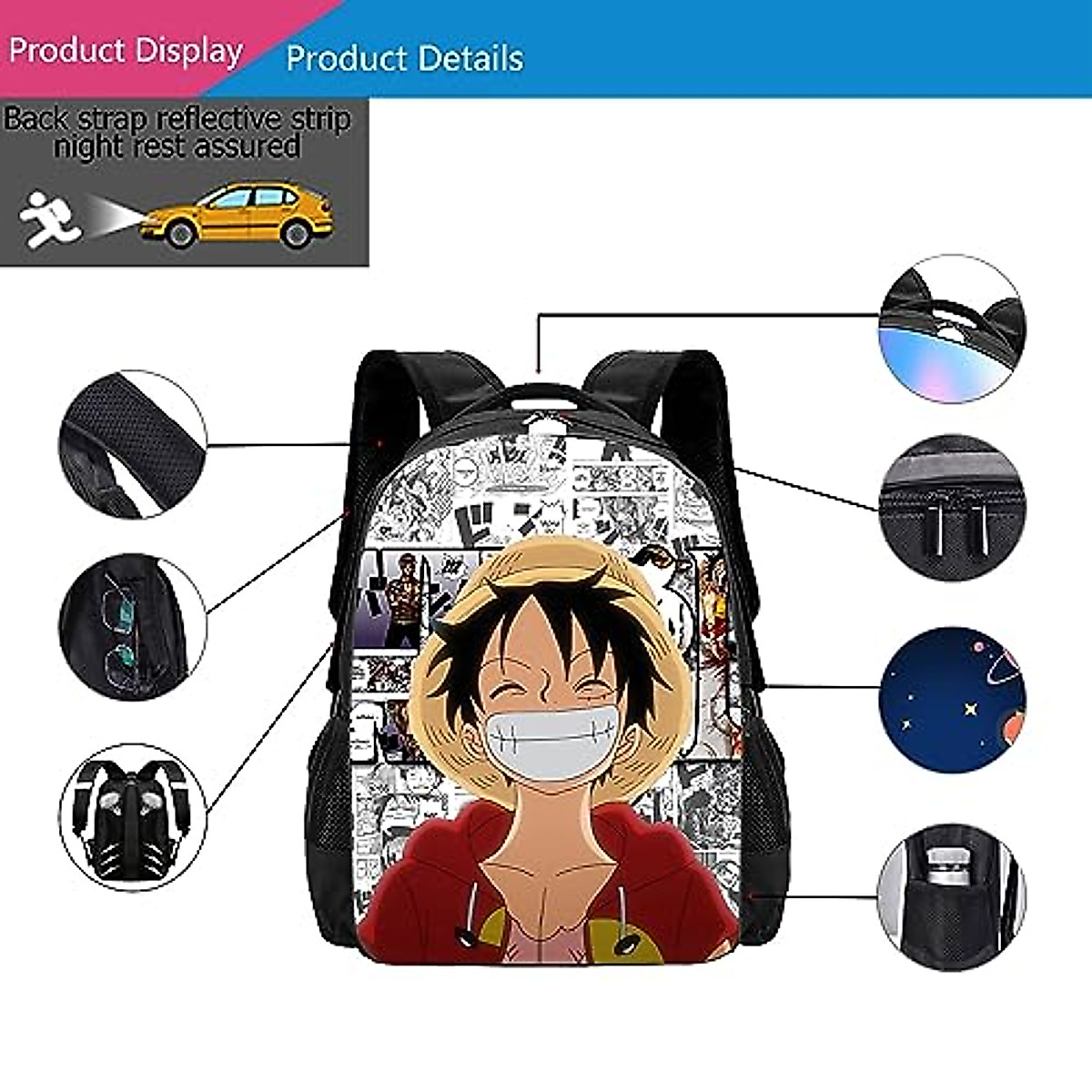 MDXTM Lightweight Backpack Daily Use Anime Pattern Backpack - Stylish and Functional Backpack