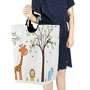 Laundry Basket Large Collapsible Dirty Laundry Hamper Bag Tall Fabric Storage Baskets Rectangle Folding Washing Bin Hand Clothes Organizer for Kids,Dorm 53L (color45)