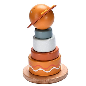 Childlike Behavior Stacking Ring - Wooden Rrainbow Stacking Toy - Wooden Stacking Rings Baby Toy - Stacker for Toddlers - Safe Stackable Wood Baby Ring - Non-Toxic Baby Ring Stacker - Ages 1 Year & Up