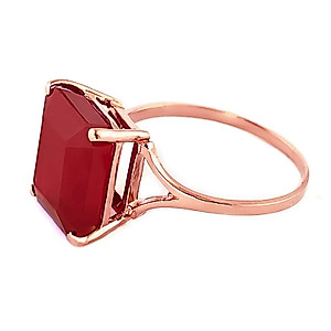 Galaxy Gold GG 14k Solid Rose Gold Ring 7.5 ct Octagon Ruby - Size 5.5