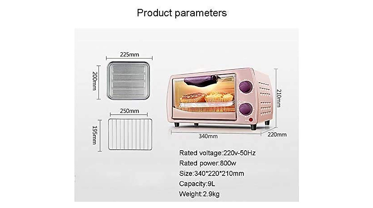 Mini Electric Oven for Home Baking | Compact 9L Pink Oven
