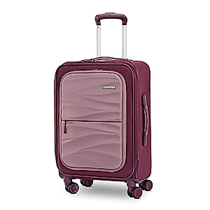 AMERICAN TOURISTER Cascade Softside Expandable Luggage with Spinner Wheels, Fig, 20-Inch