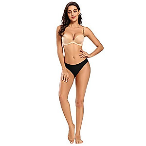 voenxe Womens Seamless Underwear Breathable Stretch Bikini Panties (D-5 Pack Basics, Medium)