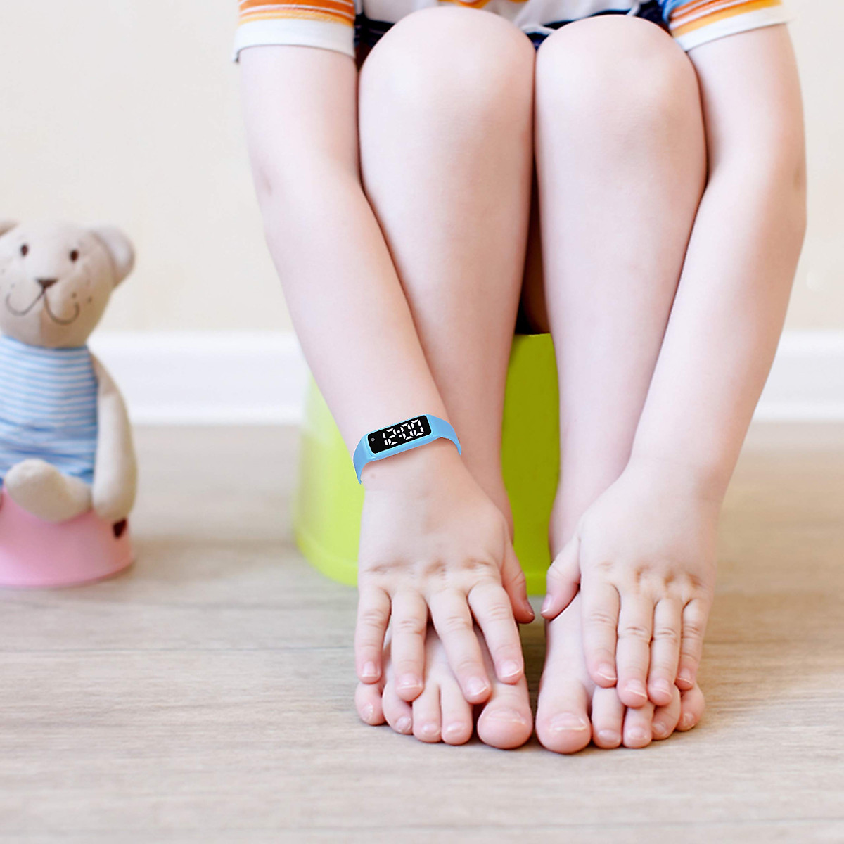 ABC123 Potty Training Watch - Baby Reminder Water Resistant Timer for Toilet Training Kids & Toddler (Blue)