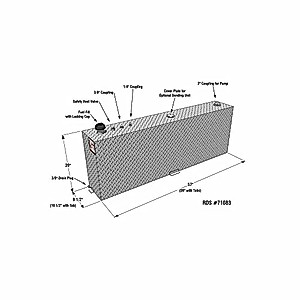 RDS MFG INC 71083 Rectangular Auxiliary/Transfer Fuel Tank - 45 Gallon Capacity