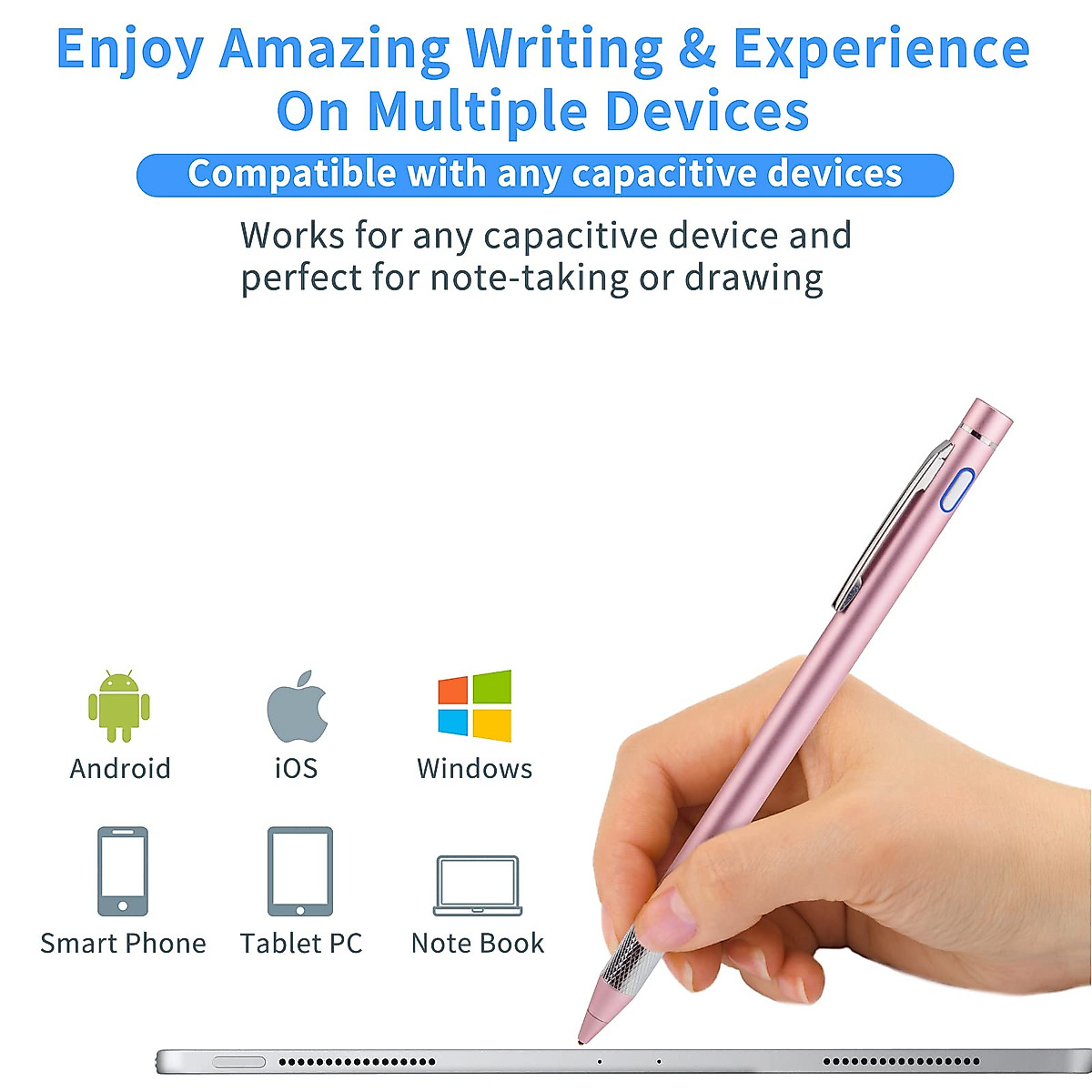 Stylus Pencil for Lenovo Smart Tab M10 Plus 2nd/3rd Gen Pen,Minilabo Touch Screens Digital Stylus Pen with 1.5mm Fine Tip Stylist Pen for Lenovo Smart Tab M10 Plus Drawing and Writing Pencil,Pink