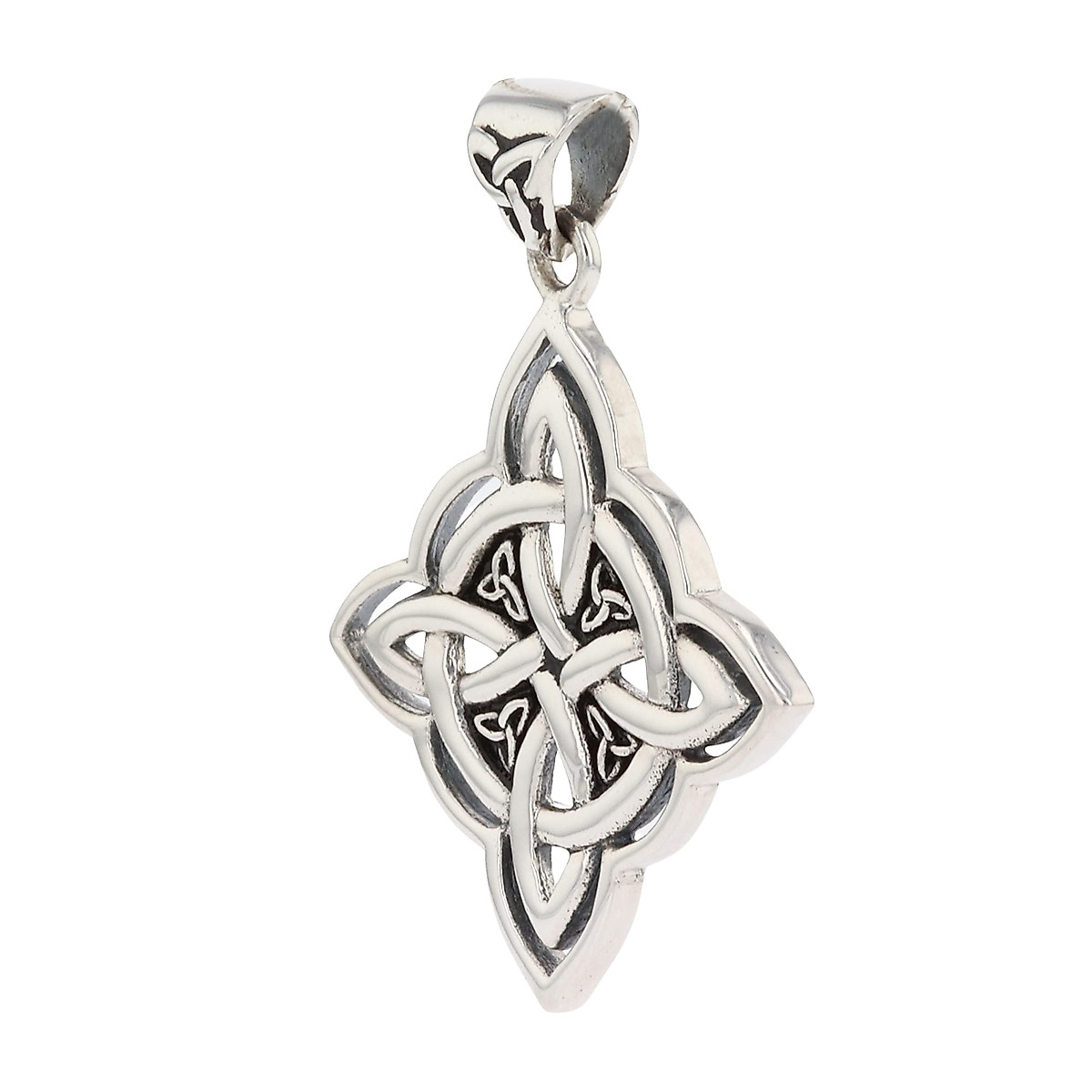 Jewelry Trends Sterling Silver Celtic Trinity Knot Pendant with Circle of Life