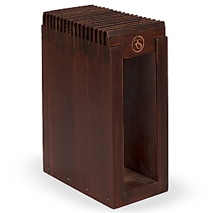 Rustic State Seki Wooden Universal Knife Holder Display Block Stand Without Knives Countertop Tabletop Organizer Storage Walnut