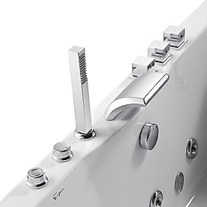 Empava Acrylic Whirlpool Bathtub Hydro-massage Soaking SPA Chromatherapy Jets Tub 59JT408