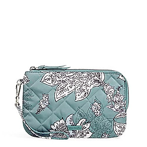 Vera Bradley Women's Performance Twill Wristlet With RFID Protection, Tiger Lily Blue Oar, One Size