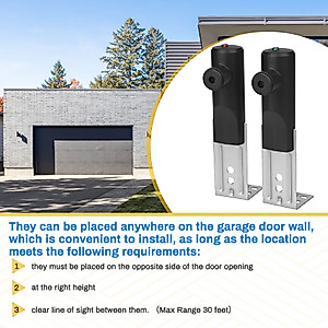 Garage Door Sensors for Genie/Overhead, Garage Door Sensor GSTB-R STB-BL Compatible with Genie/Overhead Garage Door Opener Made After 1993, Item Includes Two Sensors (Receiving&Sending)