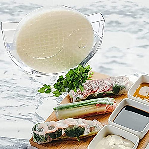 Rice Paper Water Bowl Dipper Spring Roll Water Bowl Rice Paper Holder Rice Bowl Rice Roll Shrimp Spring Vietnamese Rice Paper Holder Spring Roll Water Dipper Rice Wraps for Spring Rolls 2 Pack