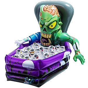 JOYIN Novelty Inflatable Zombie Happy Halloween Drink Cooler Party Beverage Holder, (25"x 34"x 32" Approximate Inflated Size) for Indoor Outdoor Home Halloween Birthday Party Decorations