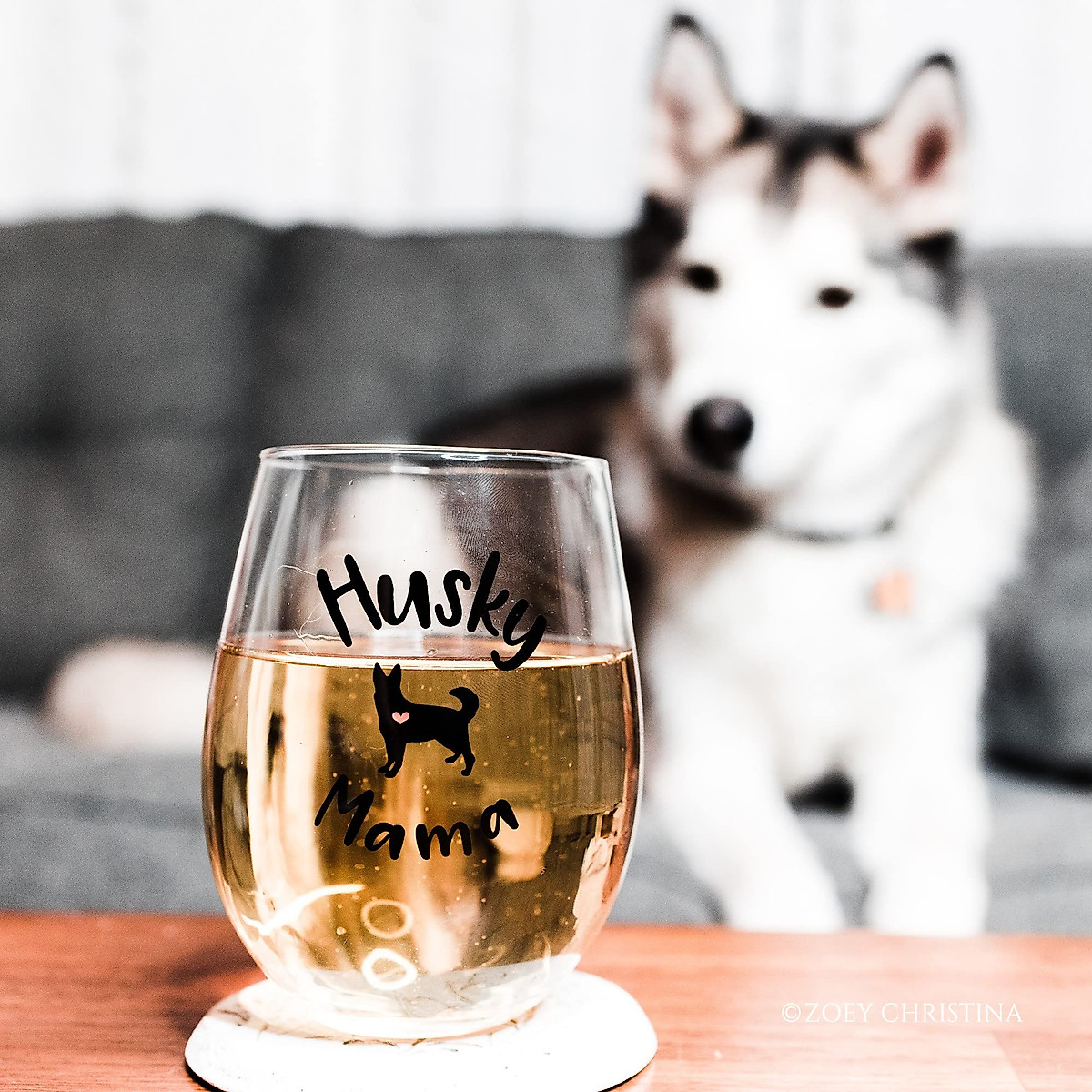 Husky Dog gifts for Women Husky Mom Wine Glass for Her Obsessed Gifts 0166