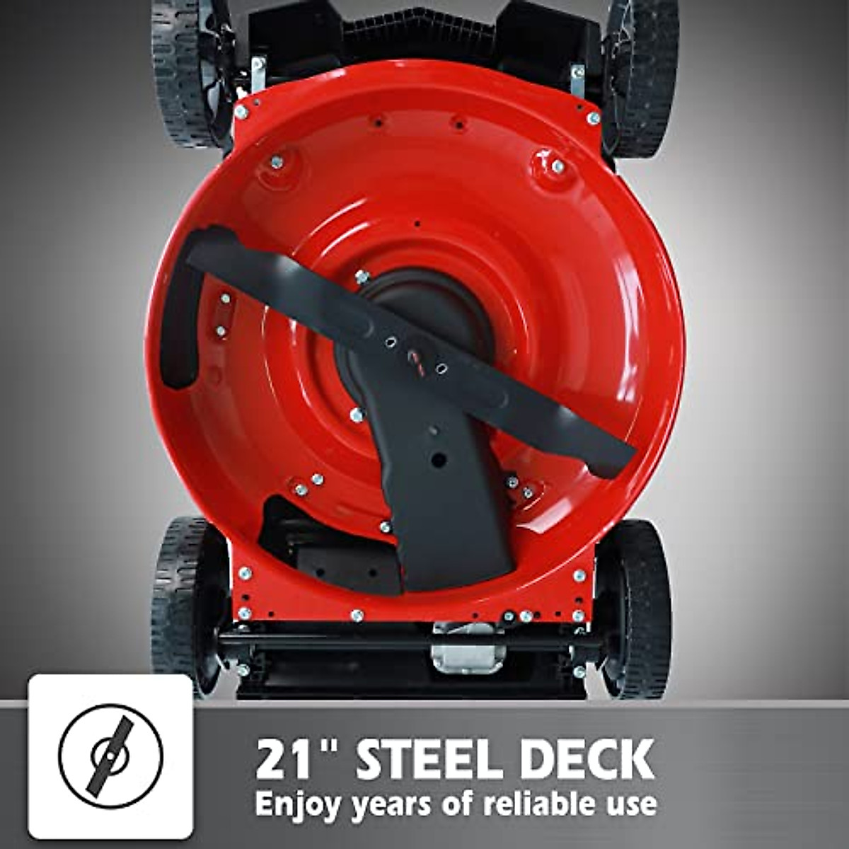 PowerSmart 21 in. 144cc 2-in-1 Walk-Behind Gas Lawn Mower, Mulching Push Lawn Mower, Red (DB8621CRX)