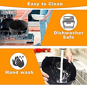 XANGNIER Silicone Slow Cooker Liners for 7,8 Quarts Crockpot,Reusable Silicone Insert with Handle,Unique Spout Design,Leakproof &Easy Clean,Cooking Liner for Oval or Round Crock Pot,Slow Cooker Accessories,Black