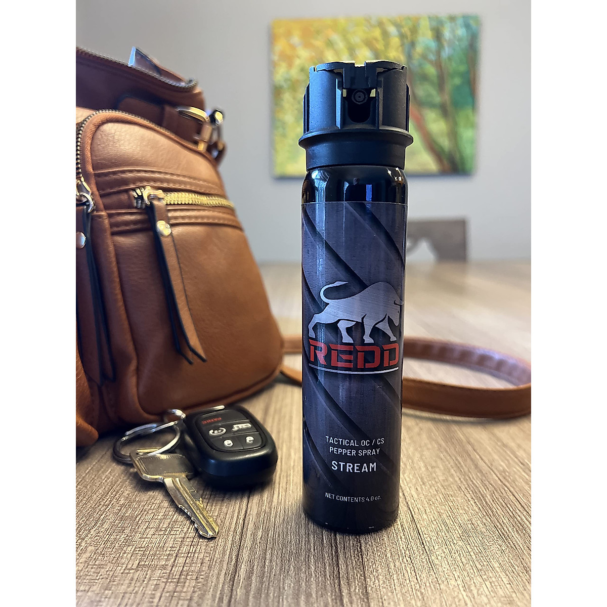 NW Self Defense Products Redd, Tactical OC/CS Pepper Spray - Flip Top Stream (4 oz)