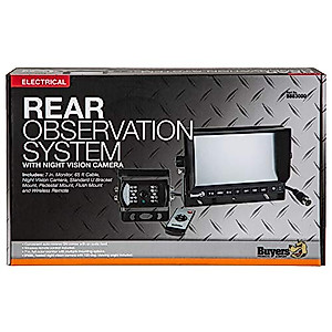 Buyers Products Rearview Backup 7 inch Camera, Rear Vehicle Observation System with Night Vision Monitor Kit for Trucks, RVs, Trailers, Vans and More, with Remote Control, 8883000, Black