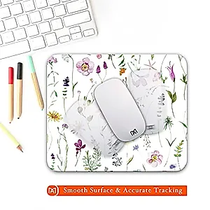 Armanza Square Mouse Pad Beautiful Flowers Plants, Personalized Premium-Textured Custom Mouse Mat Design , Washable Mousepad Lycra Cloth , Non-Slip Rubber Base Computer Mouse Pads for Wireless Mouse