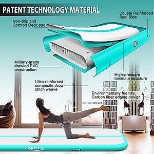 Gymnastics Air Mat Tumbling Mat 13ft/16ft/20ft Tumble Track, Inflatable Tumbling Mat 4/8 inch Thickness Gymnastics Air Training Mats with Electric Air Pump for Home Use/Tumbing