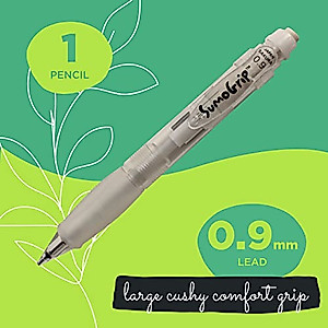SAKURA SumoGrip Pencil with Comfort Grip - 0.9 mm Ergonomic Mechanical Pencil - Clear